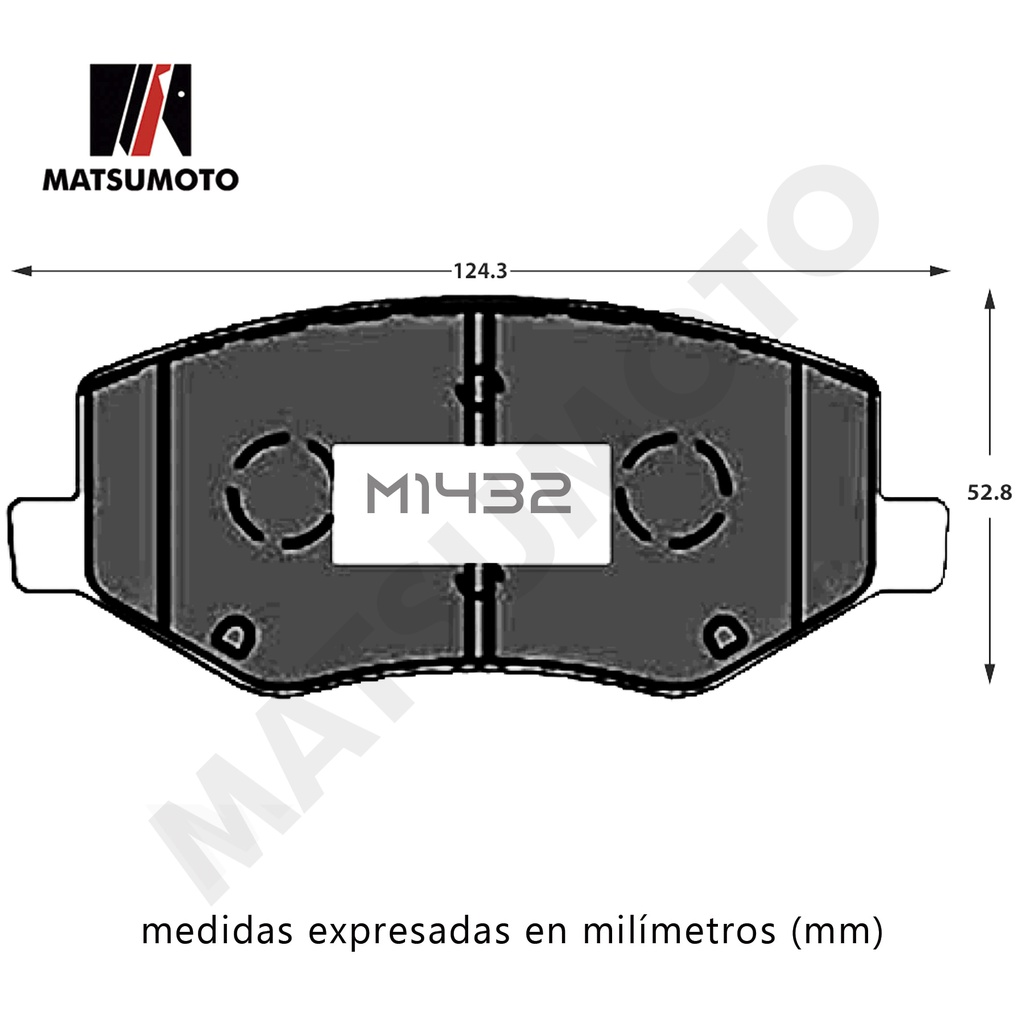 M1432 Pastillas de Freno Semi Metalica Delantera Jac S2 / S3 / J3 | matsumotoparts.com